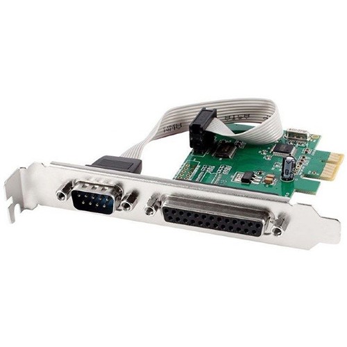 Gembird PCI-Express card 1x COM serial port + 1xLPT port, extra low-profile bracket | PEX-COMLPT-01