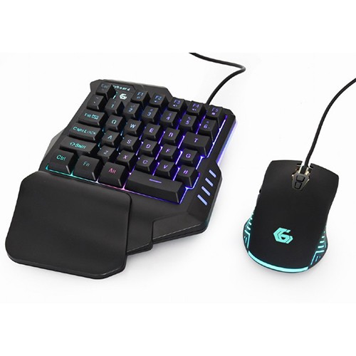 Gembird Gaming kit 2-in-1 ″IVAR TWIN″, 35-key Gaming backlight keyboard, 7-button optical mouse 3200 CPI | GGS-IVAR-TWIN