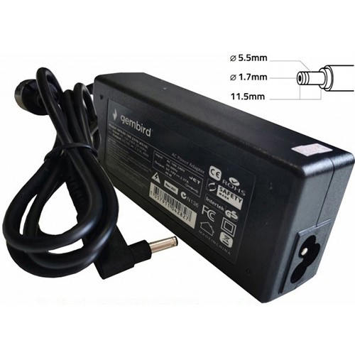 Gembird Laptop charger 90W-19.5V-4.62A, 4.5x3.0mm blue PIN | NPA90-195-4620 (HP14)