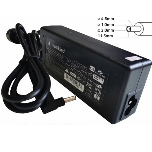 Gembird Laptop charger 45W-19.5V-2.31A, 4.5x3.0mm Black PIN (Alt=DE07) | NPA45-195-2310 (DE05)