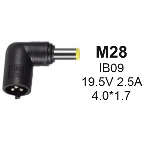 Gembird Connector M28 - 4.0x1.7mm - 45W-19.5V-2.25A | NPC-IB09 (M28)