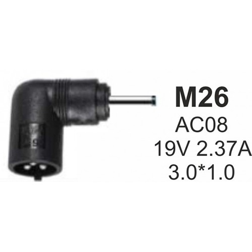 Gembird Connector M26 - 3.0x1.1mm - 65W-19V-2.37A | NPC-AC08 (M26)