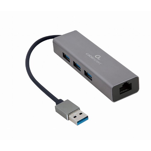Gembird USB AM Gigabit network adapter with 3-port USB 3.0 hub | A-AMU3-LAN-01