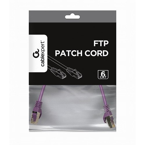 Gembird FTP Cat6 Patch cord, purple, 0.25 m | PP6-0.25M/V