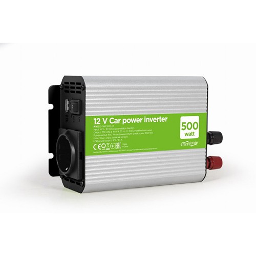 Gembird Car power inverter, 500W, 12V, Single socket, LED | EG-PWC500-01