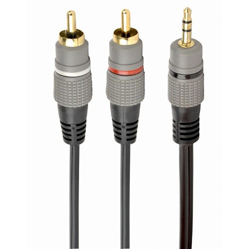 Gembird 3.5 mm stereo plug to 2*RCA plugs 10m cable, gold-plated connectors | CCA-352-10M