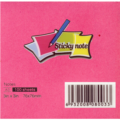 Notes samolepljivi 76×76 1/100 roze