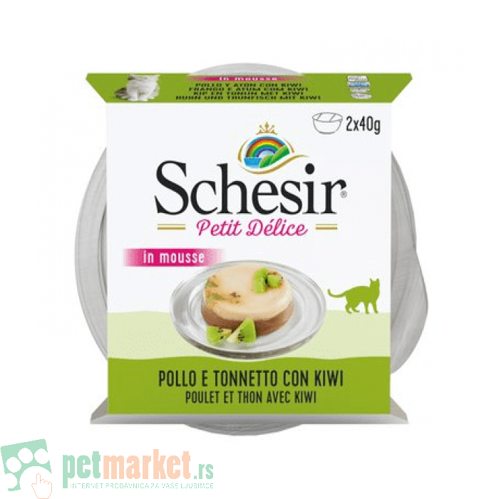 Schesir: Mus za mačke Petit Delice, 2 x 40 gr