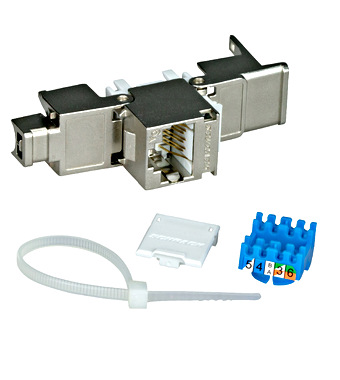 TOOLLESS LINE-RJ45 Modul, Cat.6a 10Gbit, STP (SFB), Ed.2.2
(SFB)