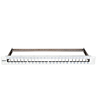 TOOLLESS LINE-19" Patch panel za 24 modula,prazan,visine 1HU
svetlo sivi, jezičak prespojnog kabla okrenut prema dole