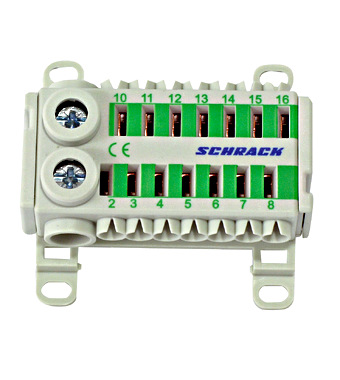 ECB-stezaljka (klema), dovod: 2x25mm², odvod 14x4mm², zelena
1-polna distribucijska modularna stezaljka (Easy Connection Box), za bakrene vodiče, boja: zelena, slaganje i povezivanje više stezalj...