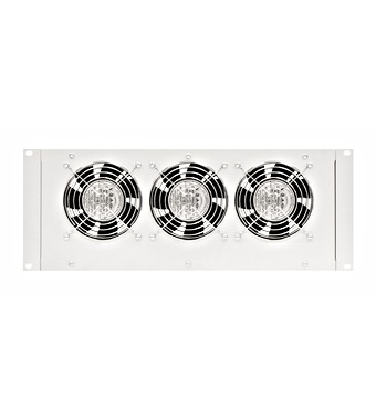 19" Krovni ventilator, panel: 3 ventilatora i termostat, siv
za slobodnostojeće ormane DS/DSZ i DSS