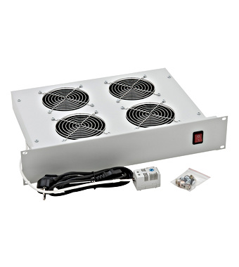 19" Vent. panel (polica): 4 ventilatora i termostat, 2HU