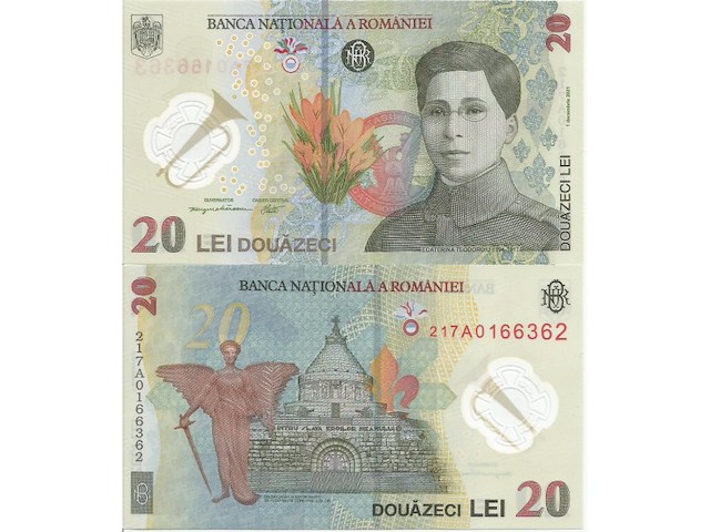 Rumunija 20 lei 2021. UNC Polimer