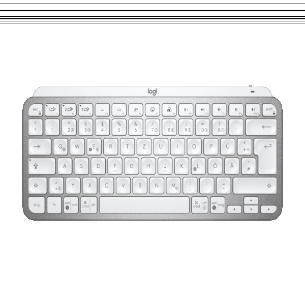 LOGITECH MX Keys Mini Minimalist Wireless Illuminated Keyboard - PALE GREY - US INTL - 2.4GHZBT - INTNL ( 920-010499 )