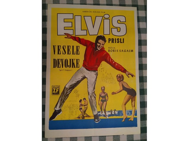 plakat Elvis - Vesele Devojke (drugacije boje RETKO!)