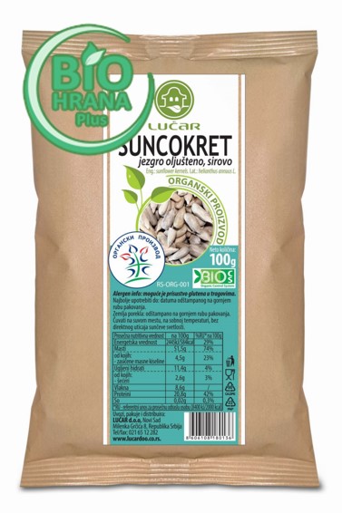 Suncokret jezgro organsko 100g -Lucar