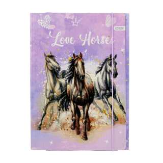 Fascikla Kartonska sa Gumom A4 "Love Horse" 600g, Roza
