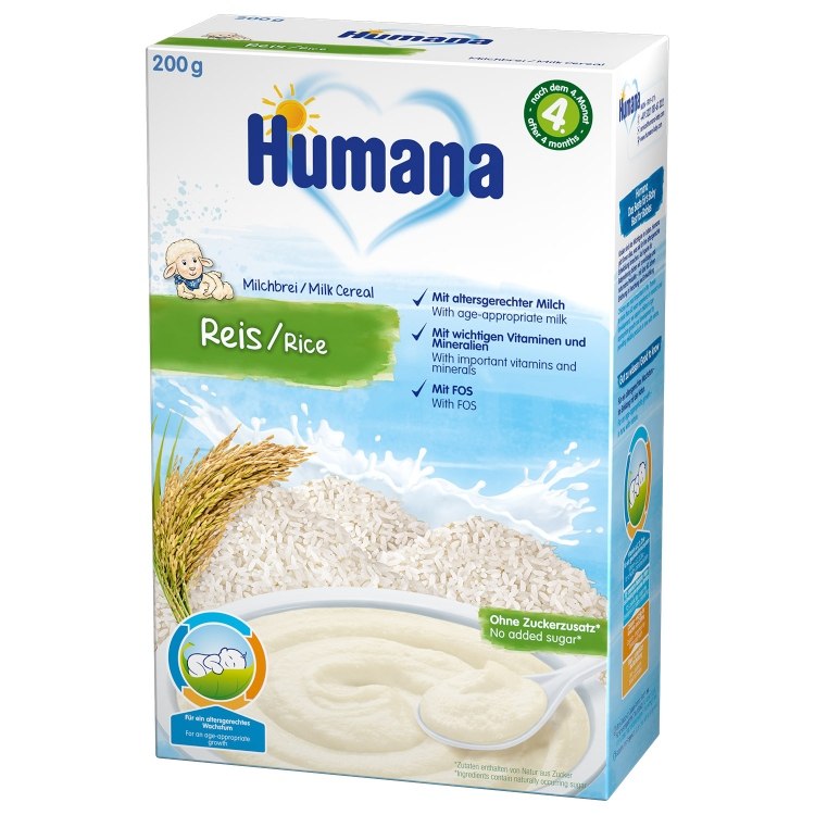 Humana Pirinač mlečna kašica 4+ 200g