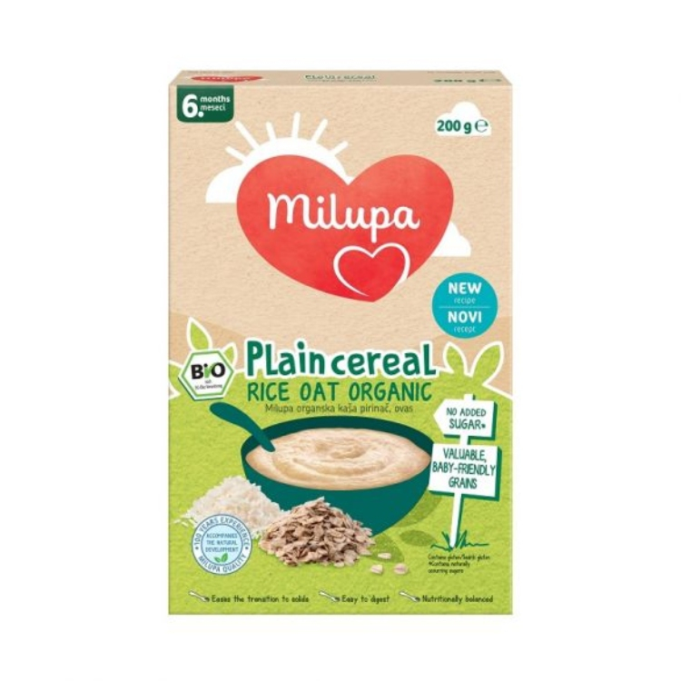 Milupa Bio Pirinač - Ovas kašica 6+ 200g