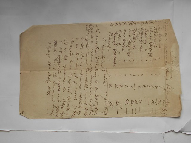 Dokument , popis,  ?? Južni Banat, srpski  1854.