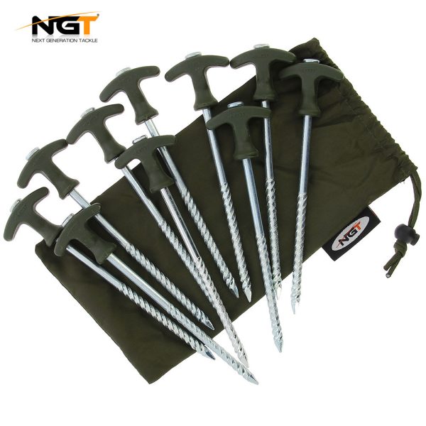 NGT Kočići za šator 10 x 8″ Bivvy Pegs in Case