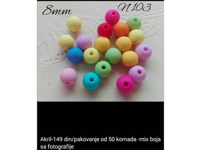 *N103-akrilna perla ,8mm,mix/50kom