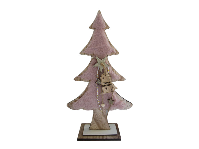 Pinky, novogodišnja dekoracija, drvena, jelka, 28cm