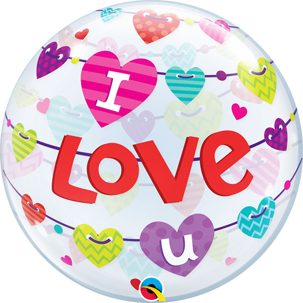 46047
22″ Bubble I Love U Banner Hearts