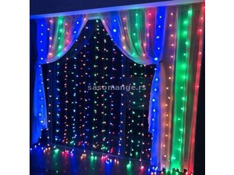 Led novogodisnja zavesa 3x3m RGB sarena