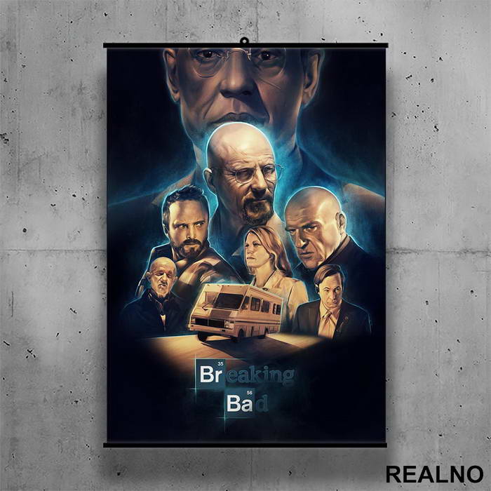 BLUE CHARACTERS - BREAKING BAD - POSTER SA NOSAČEM