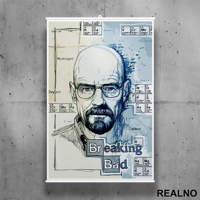 HEISENBERG - PERIODIC TABLE - BREAKING BAD - POSTER SA NOSAČEM