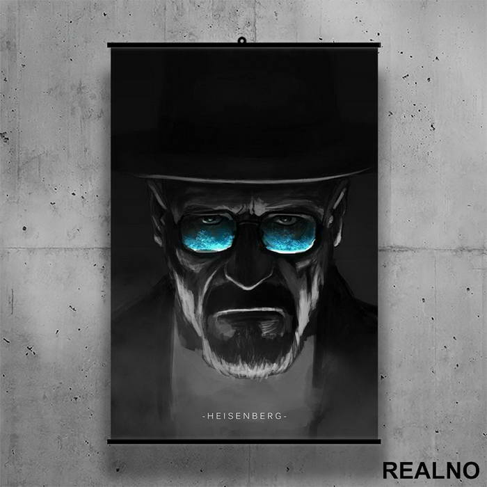 WALTER WHITE AND BLUE GLASSES - BREAKING BAD - POSTER SA NOSAČEM