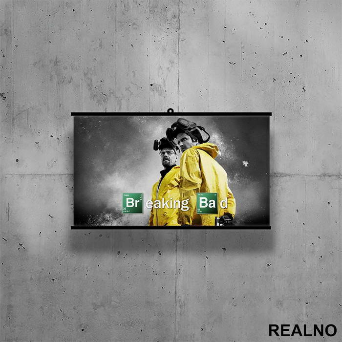WALTER WHITE AND JESSE - LOGO - BREAKING BAD - POSTER SA NOSAČEM