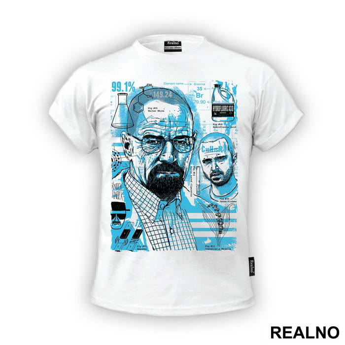 WALTER WHITE AND JESSE PINKMAN - BLUE - BREAKING BAD - MAJICA