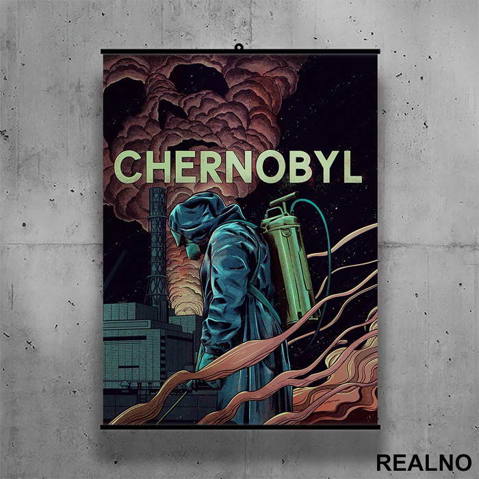 DRAWING OF LIQUIDATOR - CHERNOBYL - POSTER SA NOSAČEM