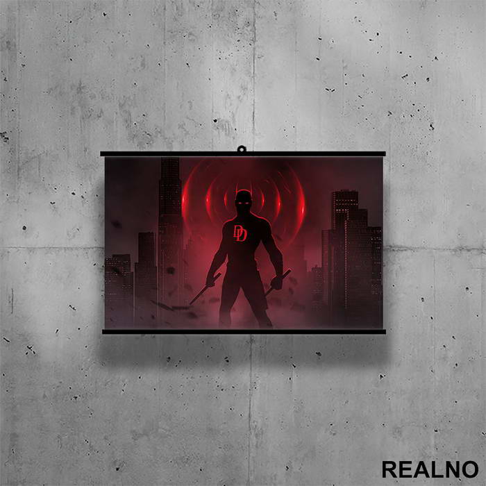 RED OUTLINE - DAREDEVIL - POSTER SA NOSAČEM