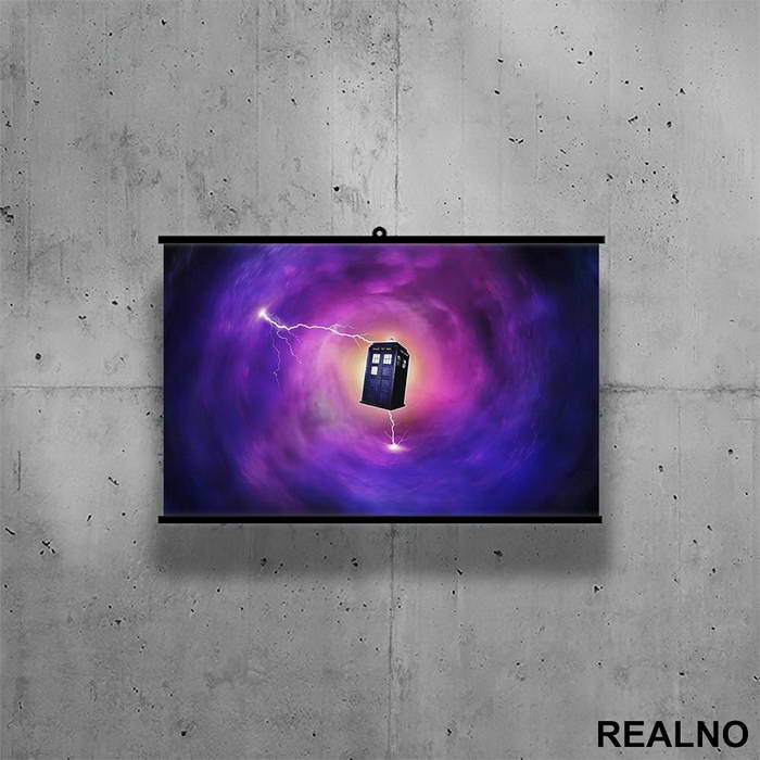 PURPLE TARDIS - DOCTOR WHO - POSTER SA NOSAČEM