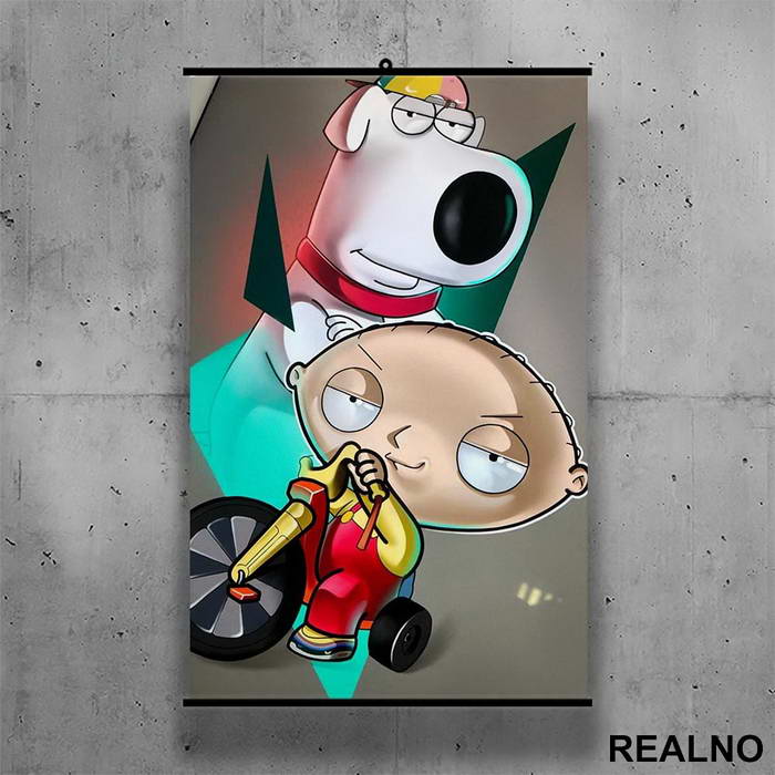 BRIAN AND STEWIE - FAMILY GUY - POSTER SA NOSAČEM