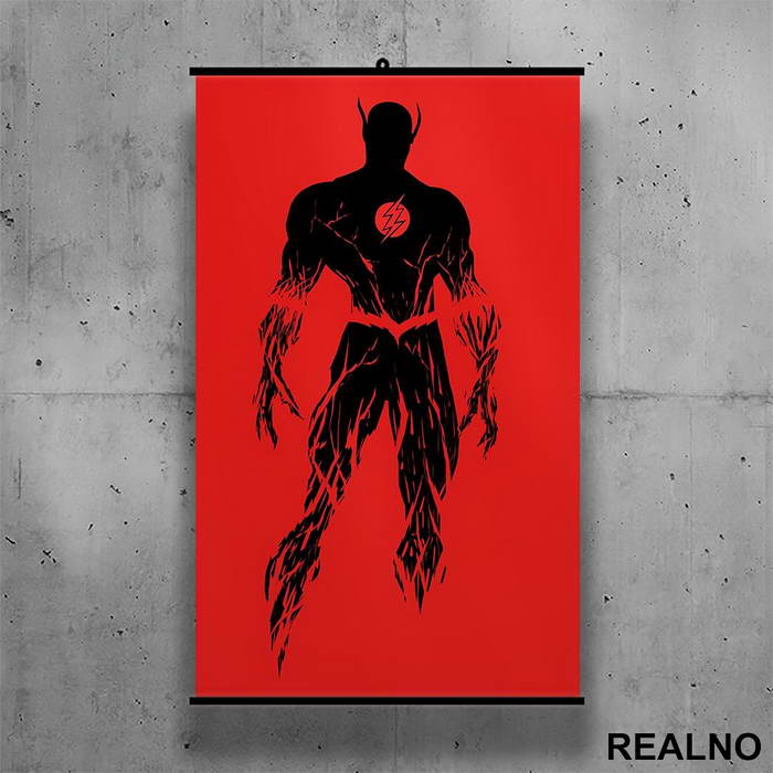 BLACK SILHOUETTE - THE FLASH - POSTER SA NOSAČEM