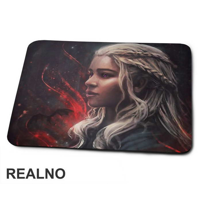 DAENERYS TARGARYEN - RED BACKGROUND - GAME OF THRONES - GOT - PODLOGA ZA MIŠ