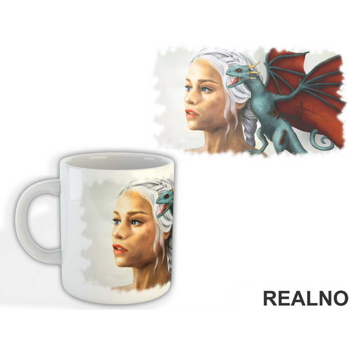 KHALEESI AND THE DRAGON - HOUSE TARGARYEN - GAME OF THRONES - GOT - ŠOLJA