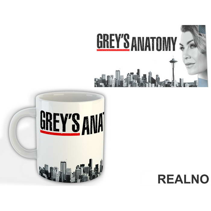 GREY FACE LOGO - GREY'S ANATOMY - ŠOLJA