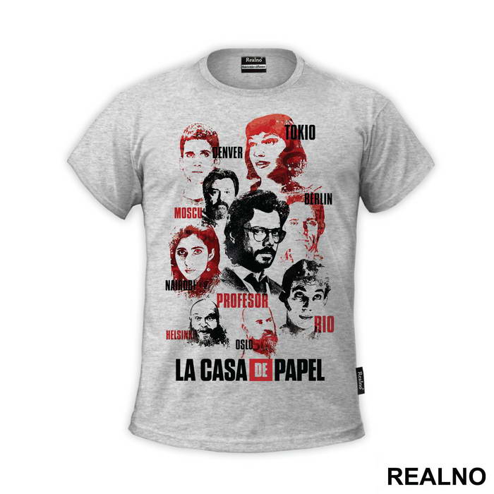 GROUP BLACK AND RED - LA CASA DE PAPEL - MONEY HEIST - MAJICA