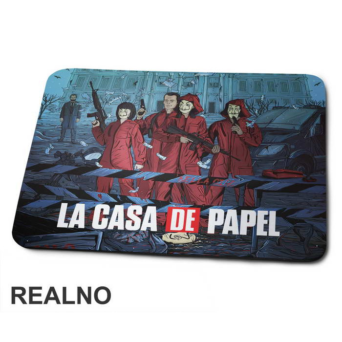 GROUP WITH GUNS - LA CASA DE PAPEL - MONEY HEIST - PODLOGA ZA MIŠ
