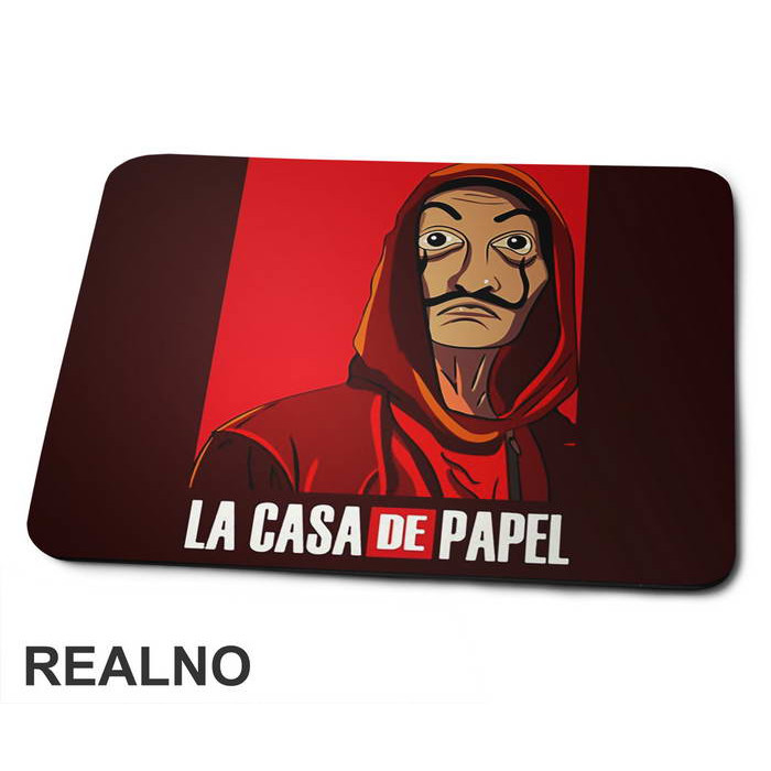 MASK AND LOGO FRAME - LA CASA DE PAPEL - MONEY HEIST - PODLOGA ZA MIŠ