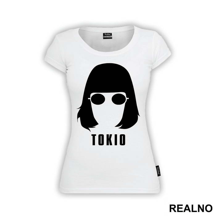 Tokyo - Tokio Head Silhouette With Glasses - La Casa de Papel - Money Heist - Majica