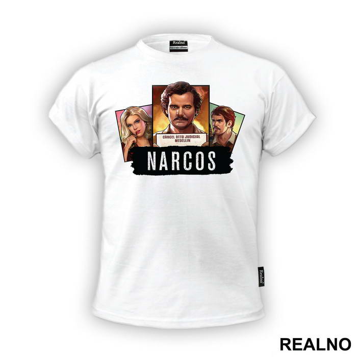 PABLO ESCOBAR AND GROUP PORTRAIT - NARCOS - MAJICA