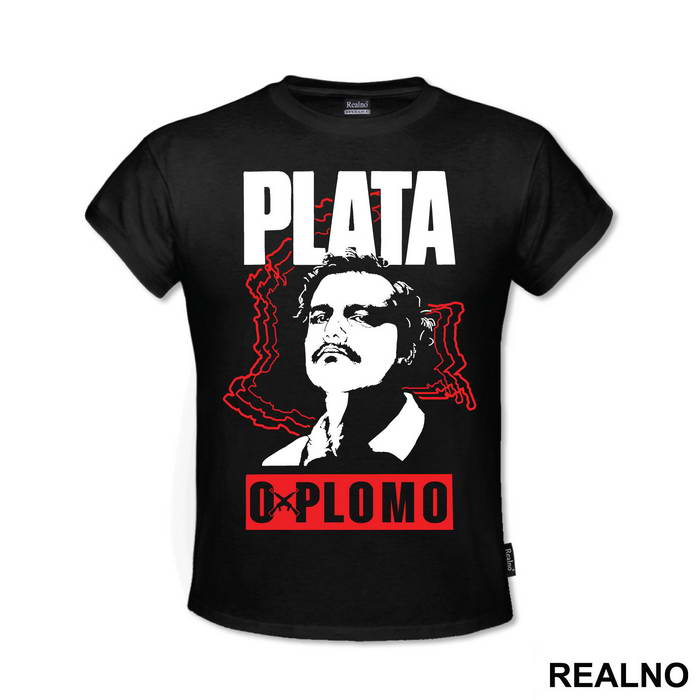 PLATA O PLOMO RED OUTLINE - NARCOS - MAJICA