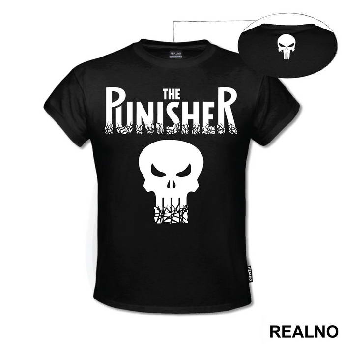 COMIC BOOK TITLE SKULL - PUNISHER - MAJICA